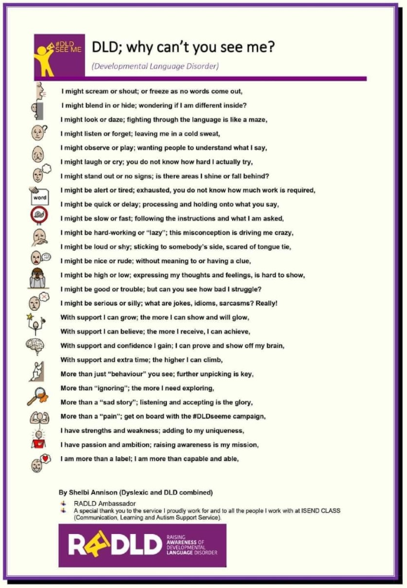 Greenshaw High School - DLD Awareness Day